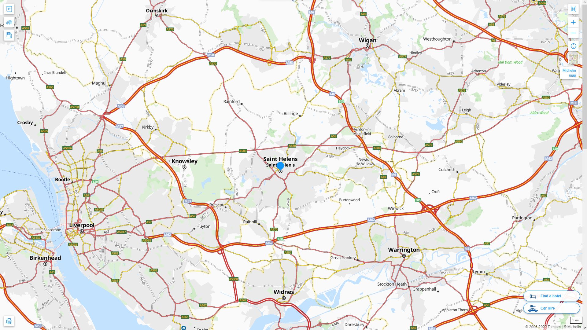 St Helens Map St Helens Map